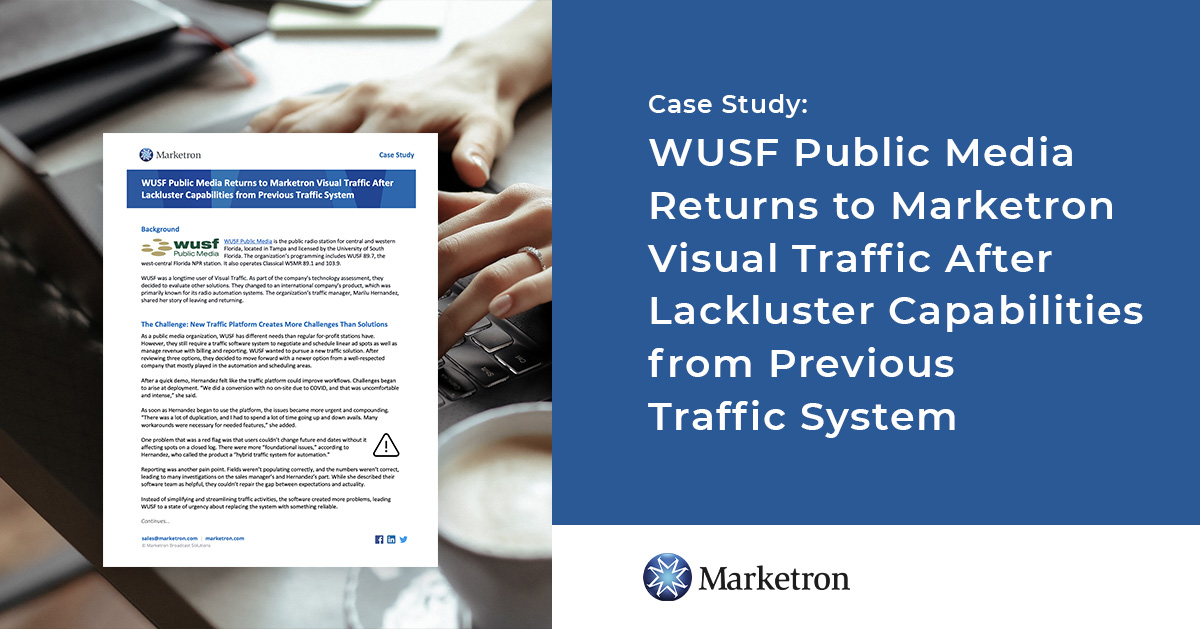 Case Study: WUSF Public Media Traffic Platform | Marketron