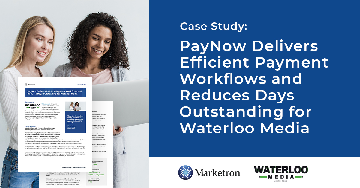 Case Study: Waterloo Media Adopts PayNow | Marketron